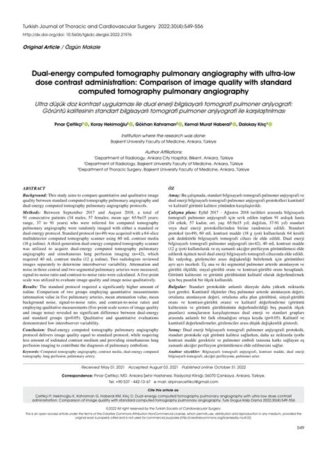 Pdf Dual Energy Computed Tomography Pulmonary Angiography With Ultra