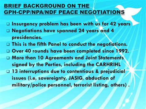 Ppt Brief Background On The Gph Cppnpandf Peace Negotiations