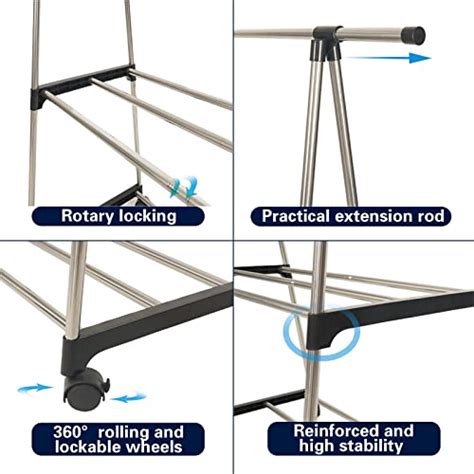 Anmerl Small Clothes Rack Portable Rolling Clothes Rack With Shoe Rack Multipurpose Clothes