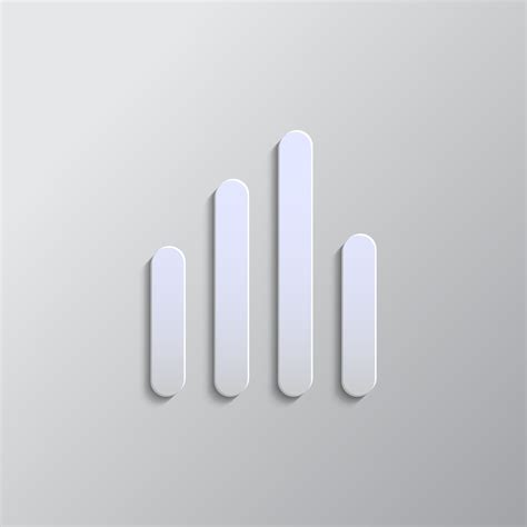 Analytics Bar Chart Paper Style Icon Grey Color Vector Background Paper Style Vector Icon