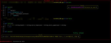 BUG Traceback From Exception Ignores Locals Max Length And