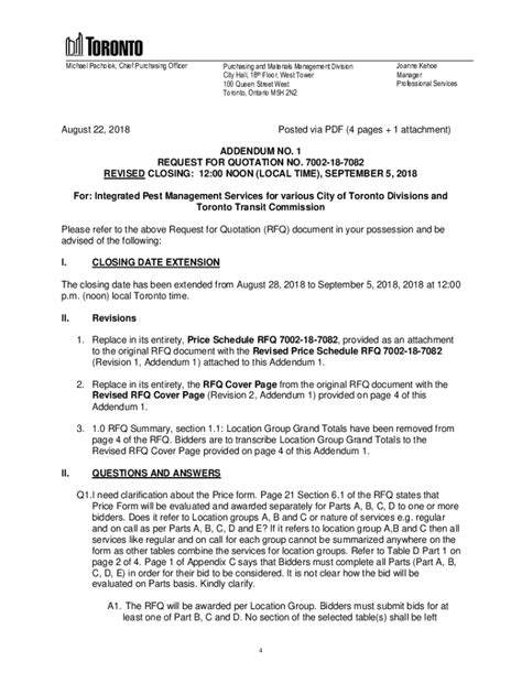 Fillable Online Addendum 1 Rfq 7002 18 7082 Pdf Fax Email Print Pdffiller