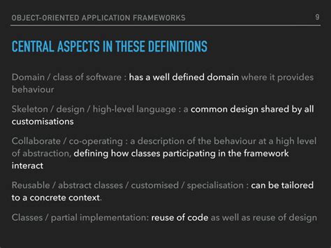Object Oriented Application Frameworks Ppt