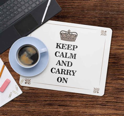 Keep Calm And Carry On Custom Mousepad Tenstickers