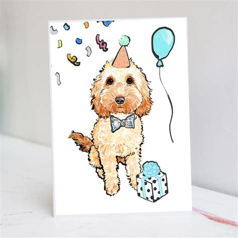 Apricot Cockapoo Birthday Card Cockapoo Card Etsy