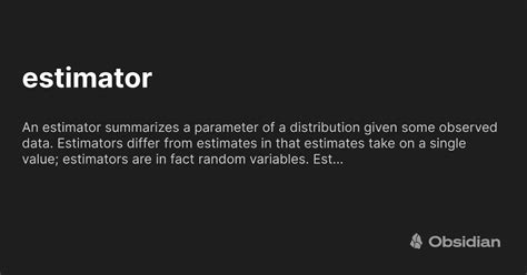 Estimator Obsidian Publish