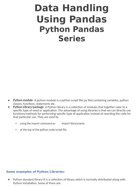 Python Pandas Series Pdf Python Programming Language Mathematics