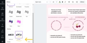 4 modelos de texto curvado no canva simples e fácil de fazer