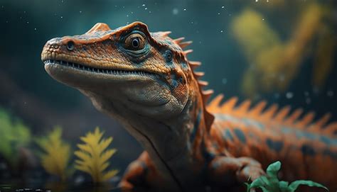 Un Dinosaure Dans Jurassic Park Vit Parmi Les Arbres Modèle De