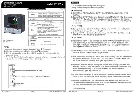 MULTISPAN PID C OPERATING MANUAL Pdf Download ManualsLib