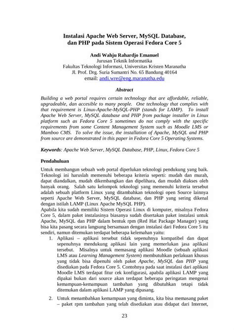 pdf instalasi apache web server mysql database dan php pada