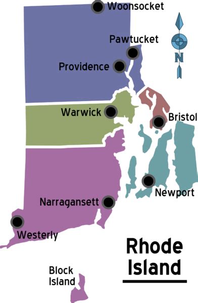File Map Of Rhode Island Regions Png Wikitravel Shared