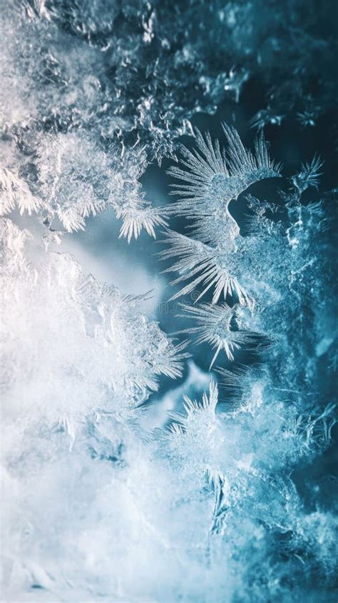 Delicate Frost Patterns Form Intricate Designs On A Frozen Window