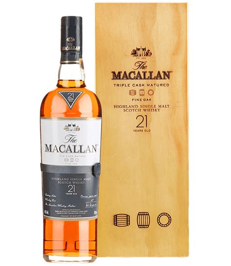 麥卡倫21年單一麥芽威士忌黃金三桶2014年包裝the Macallan 21 Years Old Highland Single