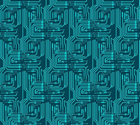 Premium Vector Circuit Board Seamless Pattern Color Backround