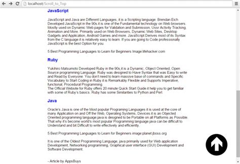 Scroll To Top Button Using Jquery Sourcecodester