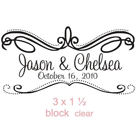 Items Similar To Large Scroll Script Font Custom Wedding Rubber Stamp
