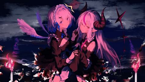 Amane Kanata And La Darknesss Hololive Drawn By 7ife Danbooru