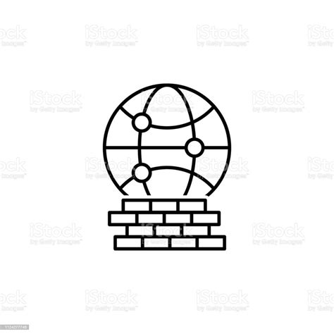데이터 방화벽 아이콘입니다 모바일 개념 및 웹 응용 프로그램에 대 한 기술 데이터 아이콘의 요소입니다 선 데이터를 방화벽 아이콘 및 모바일 웹에 대 한 사용 될 수 있습니다