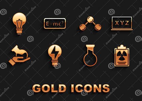 Set Light Bulb With Lightning Xyz Coordinate System Radiation Warning
