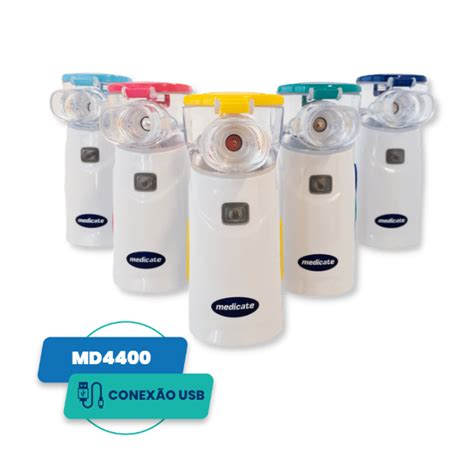 MD Inalador Nebulizador Portátil Air Mesh Colors cabo USB Medicate Inaladores Dorja