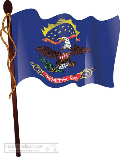 State Flags Clipart North Daktoa Waving State Map On Flagpole Clipart
