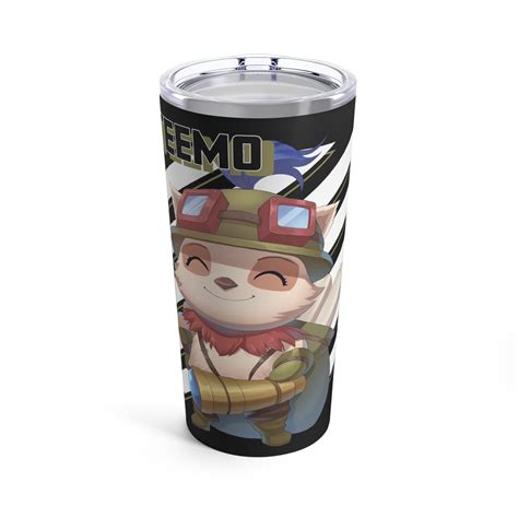 League Of Legends Teemo Chibi Fanart Tumbler 20oz Water Stainless Steel Moba T Gamer T Fan
