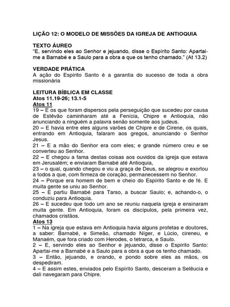 Lição 12 Adultos Pdf