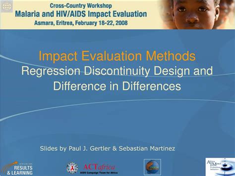 Ppt Impact Evaluation Methods Regression Discontinuity Design And Difference In Differences