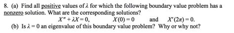 Solved Find All Positive Values Of Lambda For Which The