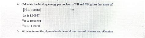 calculate the binding energy per nucleon of { } { 10 } mathrm {b} and