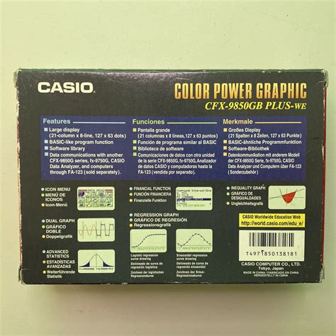 Casio Color Power Graphic Calculator Cfx 9850gb Plus Erix Collectables