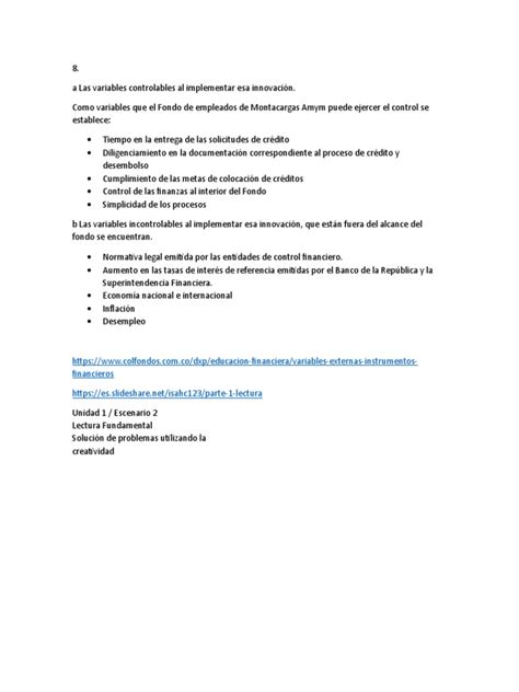 Variables Controlables Y No Controlables Pdf