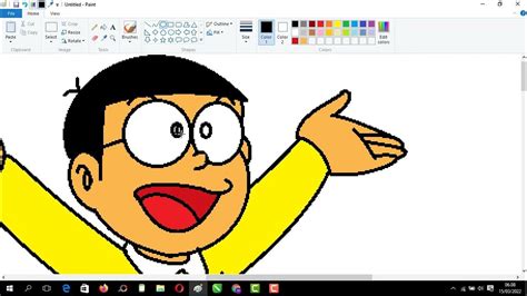 Easy Way To Draw And Color Nobita Doraemon In Ms Paint