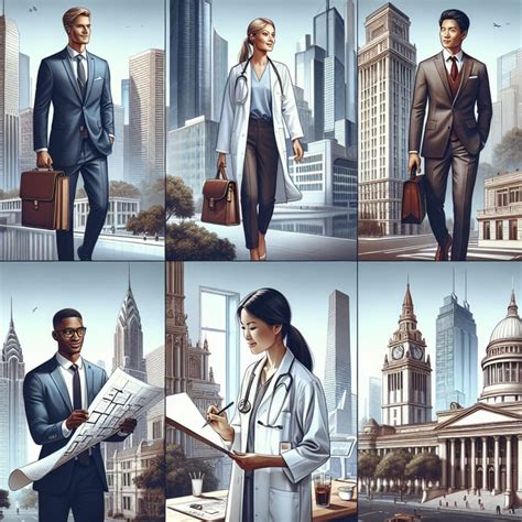 Elegant Upper Class Workers In Diverse Professions Ai Art Generator
