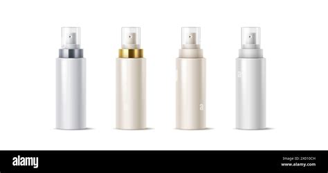 Blank Spray Bottles With Clear Plastic Caps Realistic Vector