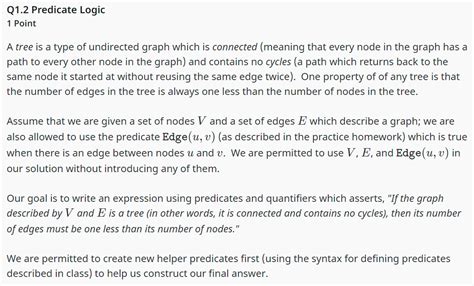 solved 1 point a tree is a type of undirected graph which is