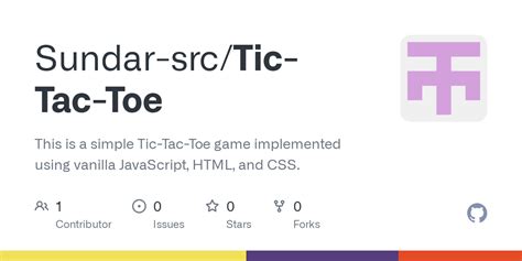 GitHub Sundar Src Tic Tac Toe Created Tic Tac Toe Game Using HTML CSS And JAVASCRIPT For