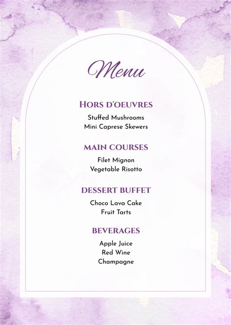 Menu Templates Free Printable Printable Templates