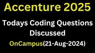4th Nov 2024 Accenture Todays Actual Coding Questions 2025 Batch