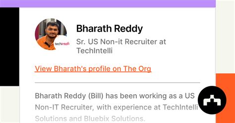 Bharath Reddy Sr Us Non It Recruiter At Techintelli The Org