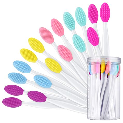24 Pcs Double Sided Silicone Lip Scrubber Set For Plump Lips