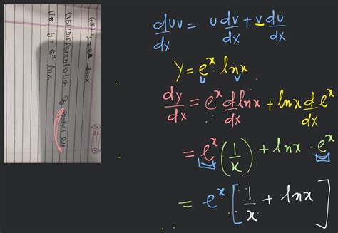 Differentiation By Product Rule Io Y Exlnx Filo