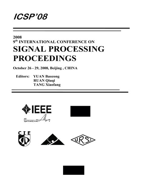 2008 9th International Conference On Signal Processing Proceedings