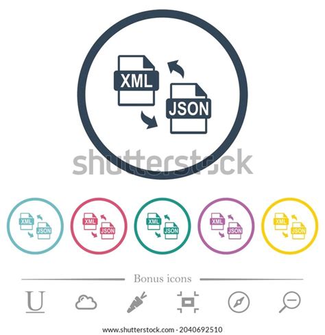 Xml Json File Conversion Flat Color Stock Vector Royalty Free