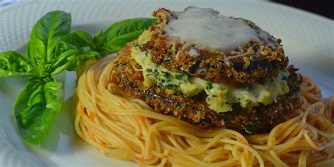 How To Make Panko And Beer Battered Eggplant Parmesan Stacks Recipe