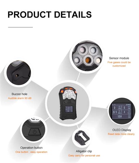 Confined Space Analyzer Multi Gas Detection Gas Detector Portable Handheld Battery Operated