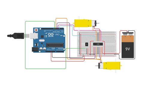 Circuit Design Carro Bluetooth Tinkercad