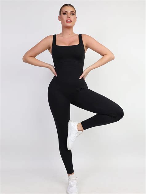 Shapewear Square Neck Thigh Slimming Workout Jumpsuit Popilush®