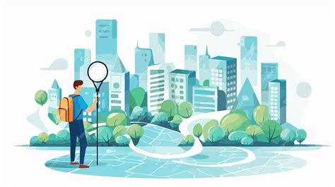 Exploring With Precision Small Person Examining Enormous Map Using Gps Navigation Premium Ai